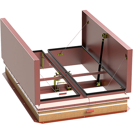 Galvanized Steel Double Leaf Automatic Fire Vent | WB Type DSH