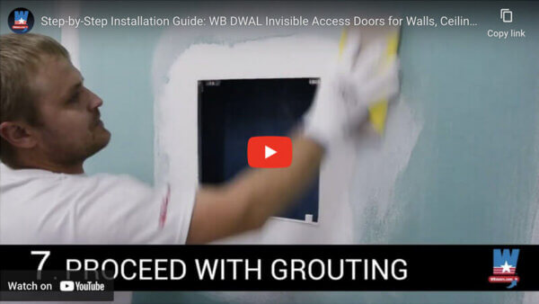 Touch Latch Access Panel / Door for Tile | WB DWAL 414